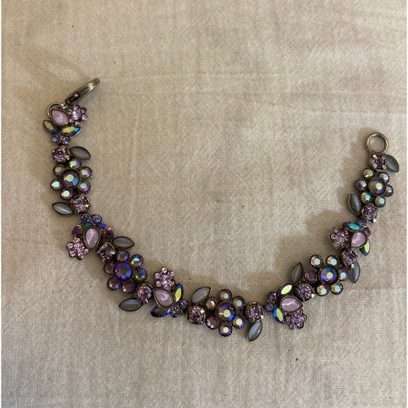 Sorrelli | Jewelry | Sorrelli Purple Pink Floral Link Bracelet | Poshmark
